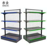China Toys Mesh Back Gondola Shelving Grid Stack Display Shelves Heavy Duty for sale