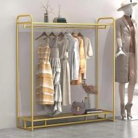 China Factory Custom Color Size Gold Clothing Rack Modern Boutique Display Rack Gold Display Rack for sale