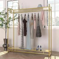 China Factory Custom Color Size Gold Clothing Rack Modern Boutique Display Rack Gold Display Rack for sale