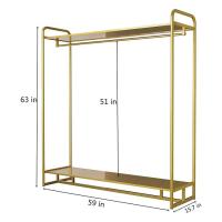 China Factory Custom Color Size Gold Clothing Rack Modern Boutique Display Rack Gold Display Rack for sale