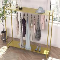 China Factory Custom Color Size Gold Clothing Rack Modern Boutique Display Rack Gold Display Rack for sale