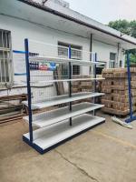 China Steel Metal Grid Display Rack For Supermarket Shop Exhibit Net Mesh Shelf for sale