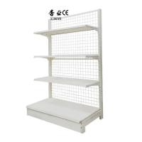 China Steel Metal Grid Display Rack For Supermarket Shop Exhibit Net Mesh Shelf for sale