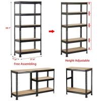 China 5 Tier Storage Shelf Rack Adjustable Metal Garage Storage Rack Garage Shelves for sale