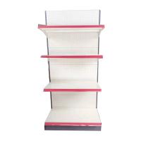 China White Storage Shelf Rack Supermarket Metal Display Racks Medium Duty for sale