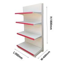 China White Storage Shelf Rack Supermarket Metal Display Racks Medium Duty for sale