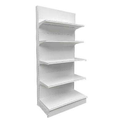 China Factory custom color size metal super markat racks white gondola shelving for sale