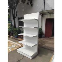 China Factory custom color size metal super markat racks white gondola shelving for sale