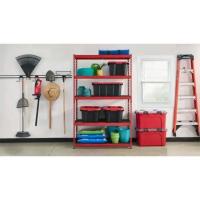 China Red Storage Shelf Rack 5 Tier Heavy Duty Steel Garage Storage Shelving Unit for sale