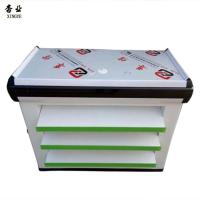 China Stainless Steel Checkout Counter Supermarket Checkout Counter With The Corner for sale