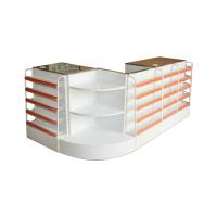 China Stainless Steel Checkout Counter Supermarket Checkout Counter With The Corner for sale