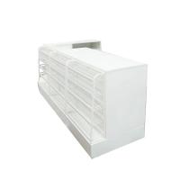 China Stainless Steel Checkout Counter Supermarket Checkout Counter With The Corner for sale