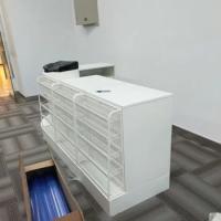China Stainless Steel Checkout Counter Supermarket Checkout Counter With The Corner for sale
