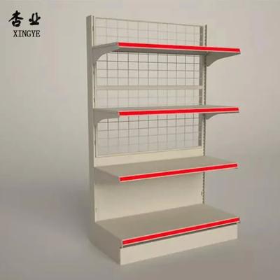 China Factory custom color size metal single white rak gondola supermarket for sale