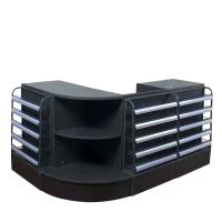 China Factory customization check out counter with shelves for sale