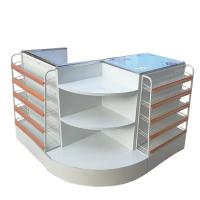 China Factory customization check out counter with shelves for sale