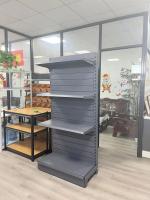 China Factory Patented Design Products Detachable Feet Supermarket Shelves Metal Single Side Supermarket Dark Shelf for sale