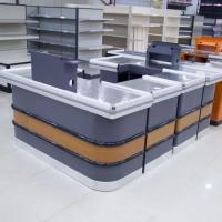 China Xingye Shelves Cash Checkout Table Counter Cashier Adjustable Normal Supermarket Counters for sale