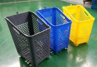 China Multipurpose Supermarket Shopping Basket Drawstring Pulley Plastic Shopping Basket for sale