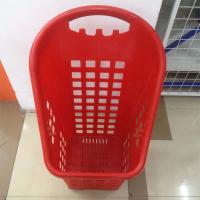 China Multipurpose Supermarket Shopping Basket Drawstring Pulley Plastic Shopping Basket for sale
