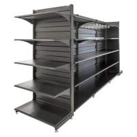 China Factory Custom Size Color metal gondola shelving conveni store shelf black super markat racks for sale