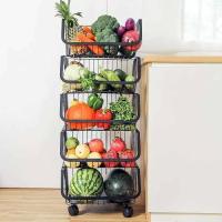 China Multi-layer Metal Supermarket Wire Stackable Rack Storage Shelves Wire Mesh Display Basket Stand for sale