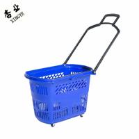 China Supermarket Shopping Cart Trolley Shopping Cart Supermarkets Folding Shopping Basket with Wheels for sale