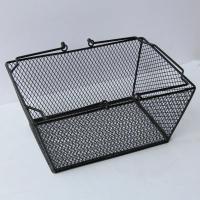 China Black Cosmetics Storage Baskets Iron Wire Mesh Shopping Basket for sale