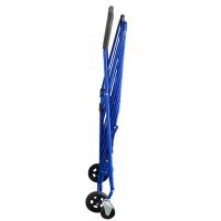 China Portable Steel Blue Shopping Cart Wagon Shopping Basket with Accessory Basket for sale