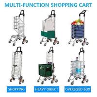 China Upgraded Folding Shopping Cart Portable Grocery Stair Climbing Cart for sale