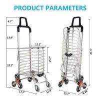 China Upgraded Folding Shopping Cart Portable Grocery Stair Climbing Cart for sale