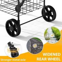 China 360 Rolling Swivel Wheels Shopping Cart Double Basket Folding Portable Cart for sale