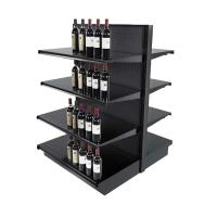 China Factory customized color size liquor store shelving 4 foot double side gandola for sale