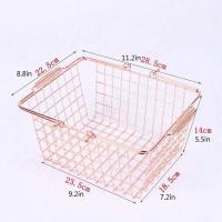 China Factory Custom Rose Gold Supermarket Metal Shopping Basket Cosmetic Store Shopping Basket for sale