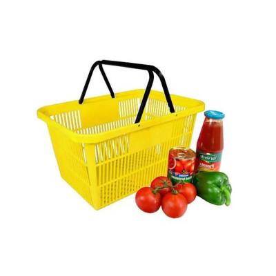 China Factory Custom plastic yellow supermarket shopping basket yellow basket for sale