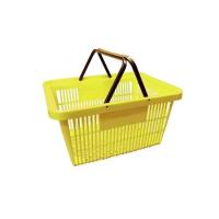 China Factory Custom plastic yellow supermarket shopping basket yellow basket for sale