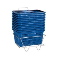 China Factory Custom plastic blue supermarket shopping basket retail shopping basket for sale