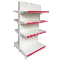 China Factory customized color size grocery store shelf milk white gondola shelving supermarket shelves for sale