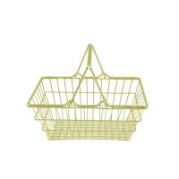China Custom Supermarket Accessories Stainless Steel Gold Nail Polishes Shopping Basket for sale