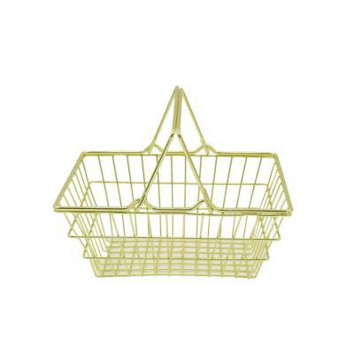China Custom Supermarket Accessories Stainless Steel Gold Nail Polishes Shopping Basket for sale