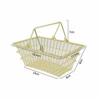 China Custom Supermarket Accessories Stainless Steel Gold Nail Polishes Shopping Basket for sale