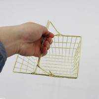 China Custom Supermarket Accessories Stainless Steel Gold Nail Polishes Shopping Basket for sale