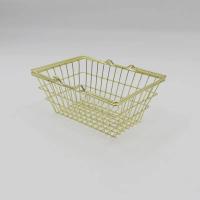 China Custom Supermarket Accessories Stainless Steel Gold Nail Polishes Shopping Basket for sale