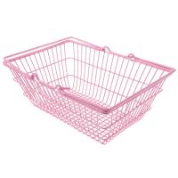 China Nail Polishes Pink Shopping Baskets Stainless Steel Mini For Retail Stores for sale