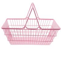 China Nail Polishes Pink Shopping Baskets Stainless Steel Mini For Retail Stores for sale