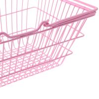 China Nail Polishes Pink Shopping Baskets Stainless Steel Mini For Retail Stores for sale