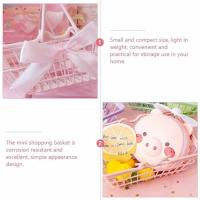 China Mini Pink Shopping Baskets Cute Metal Customized Size Shopping Cart for sale
