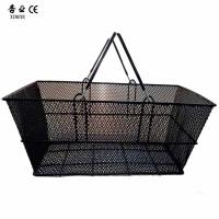 China Custom Size Supermarket Accessories Black Wire Shopping Basket for sale
