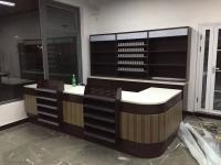 China Wholesale Grocery Store Cashier Table Supermarket Checkout Counter with Display for sale