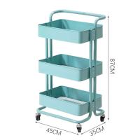 China Snacks Carts Supermarket Accessories 3 Tier Rolling Utility Cart Coffee Bar Trolley for sale